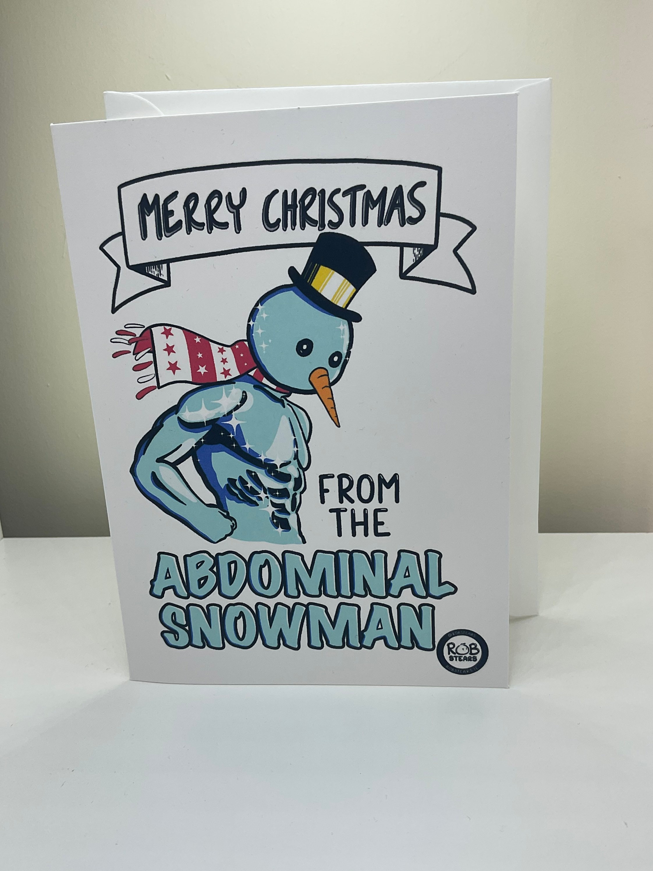 Abdominal Snowman Christmas Card - Etsy