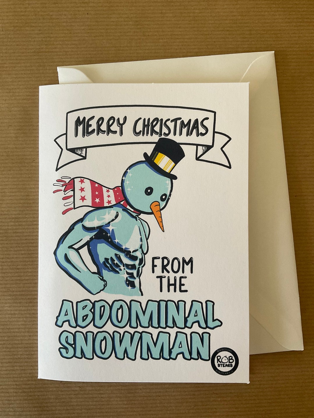 Abdominal Snowman Christmas Card - Etsy