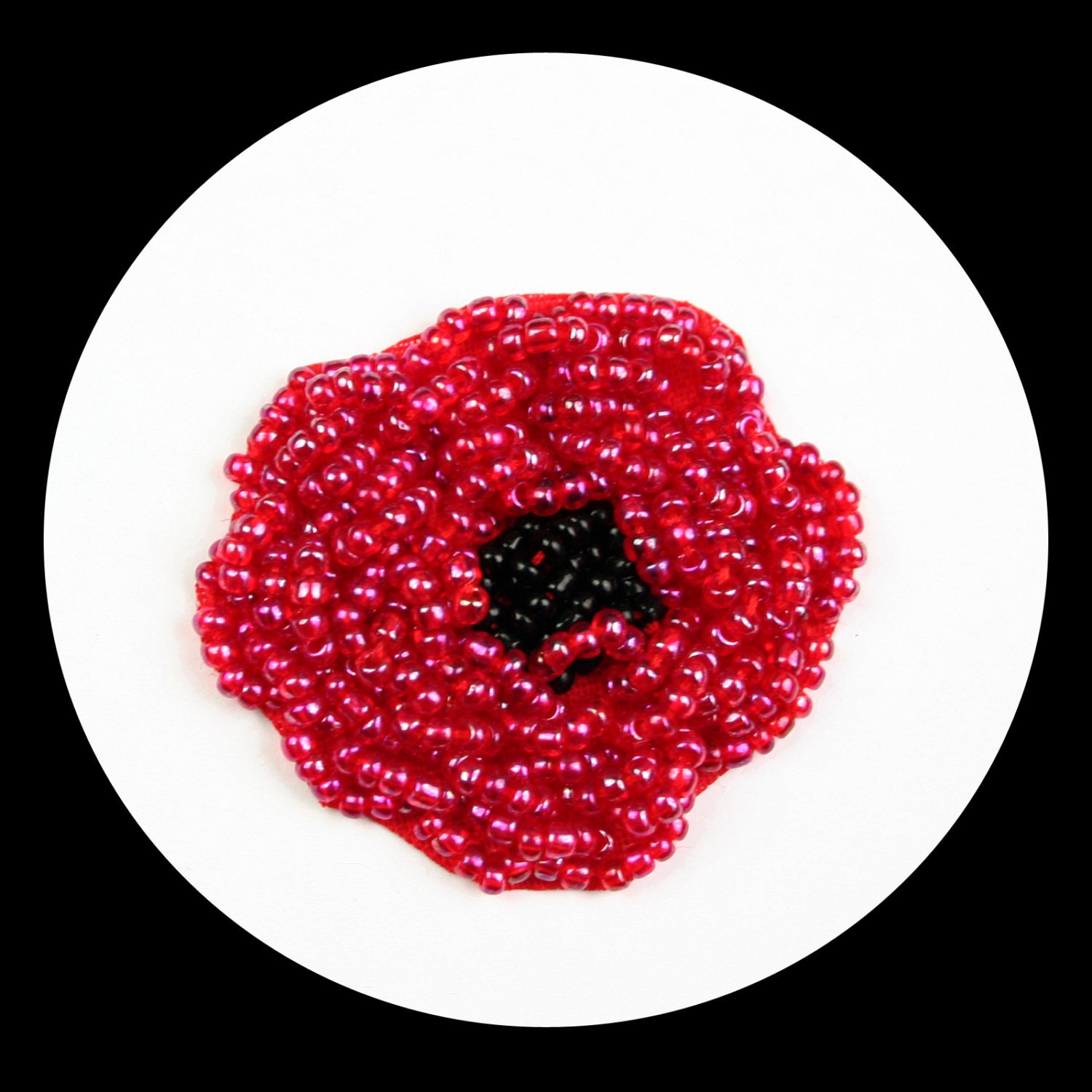Red Handsewn Beaded Poppy Flower Sew on Patch Applique Floral - Etsy
