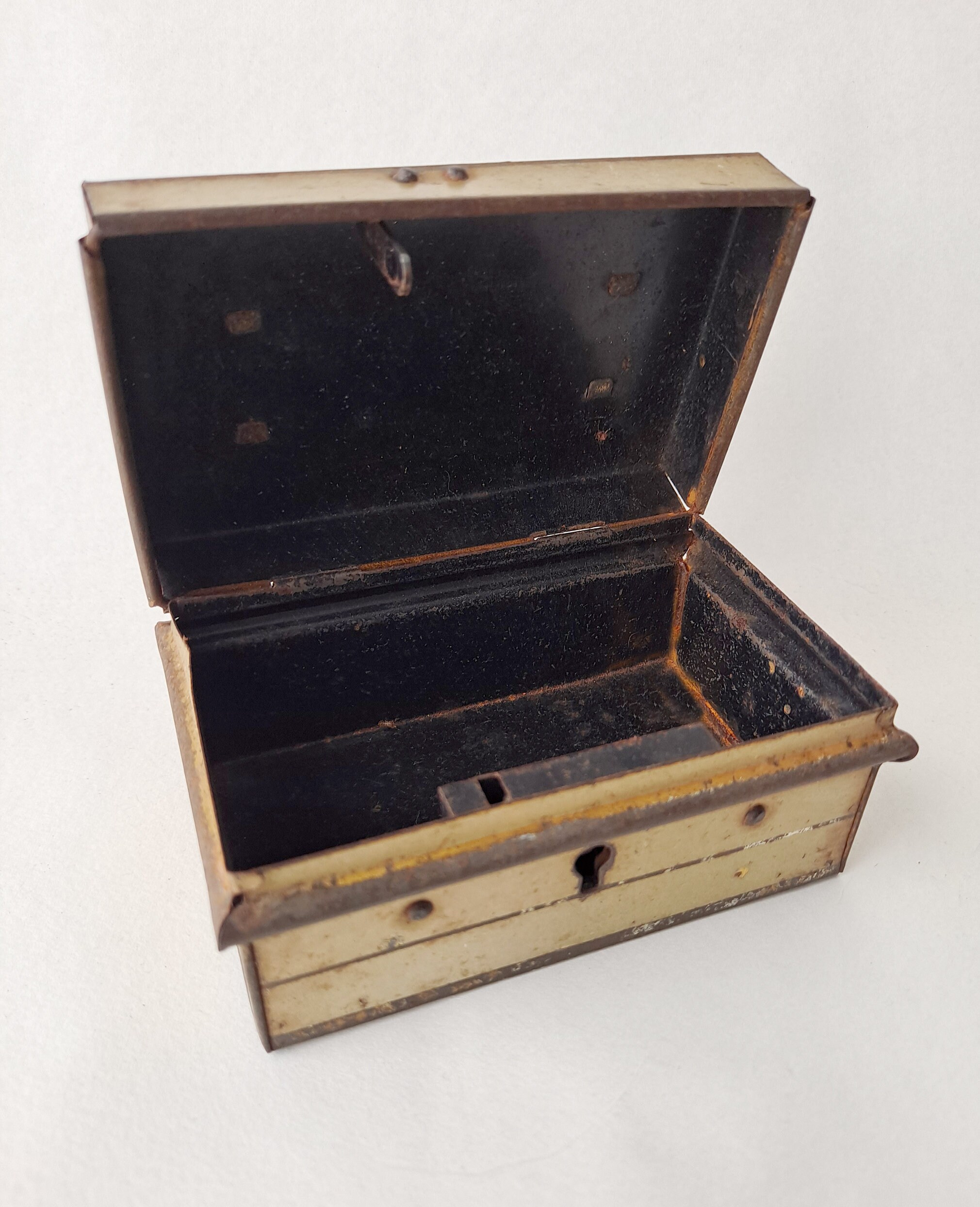 Antique 1800s Small Metal Bankers Cash Box -- English Make - Etsy