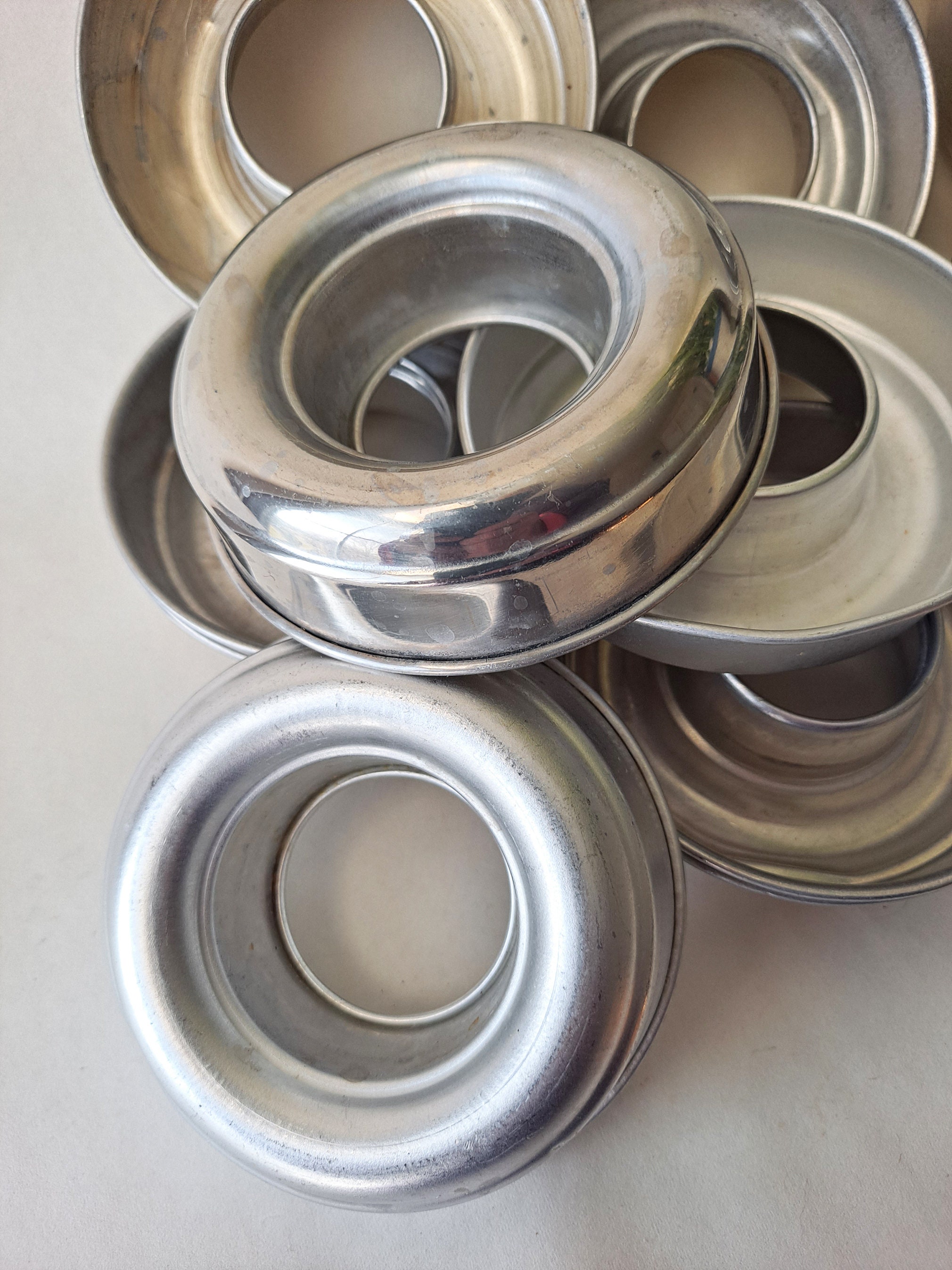 Set of 12 Vintage Round Mini Aluminum Jello Custard Molds Donut Tins - Etsy