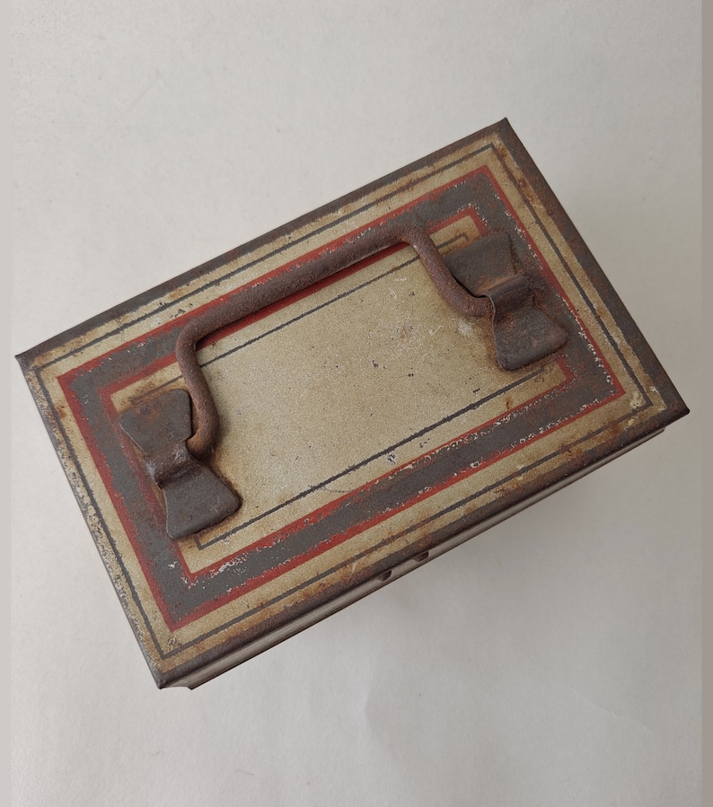 Antique 1800s Small Metal Bankers Cash Box -- English Make - Etsy
