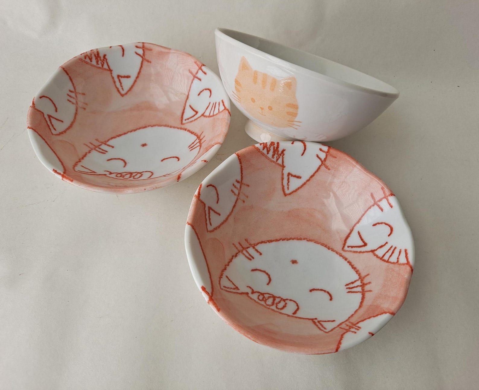 Adorable Japanese Cat Rice Bowls Set of 3 - Etsy