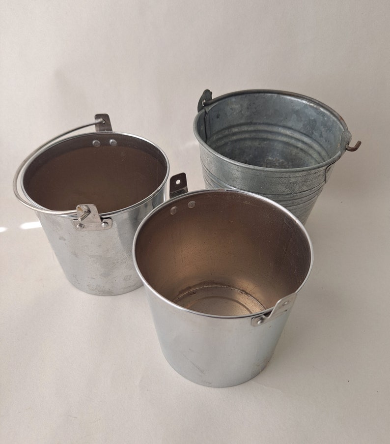 Vintage Aluminum Small Pails With Handles - Etsy