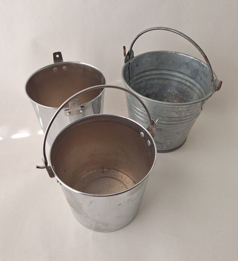 Vintage Aluminum Small Pails With Handles - Etsy