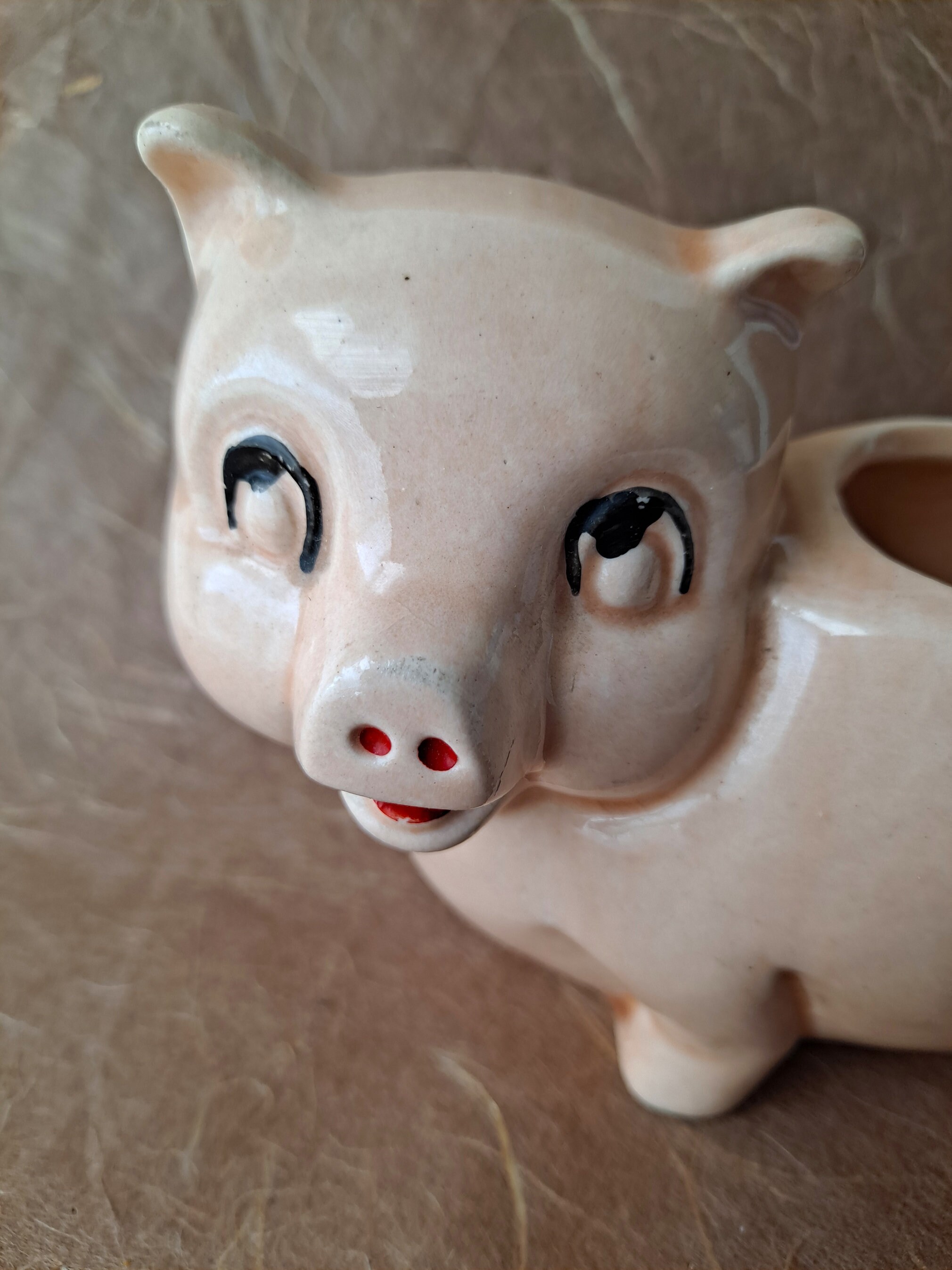 Vintage Ceramic Pink Pottery Pig Planter - Etsy