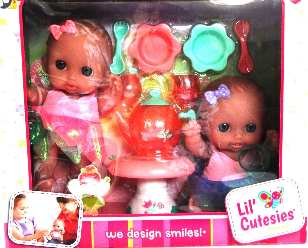 Twins !! Two Lil' Cutesies 8.5" Soft Vinyl Dolls Berenguer Airbrushed ...