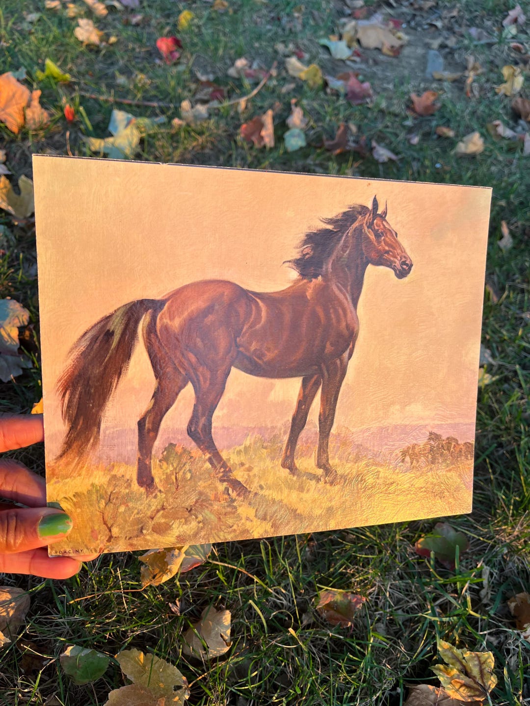 Horse Litho Painting//vintage Horse Painting//horse Art//equestrian ...