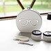 White Contact Lens Case and Travel Kit: Silver Foiled Eye Glasses ...