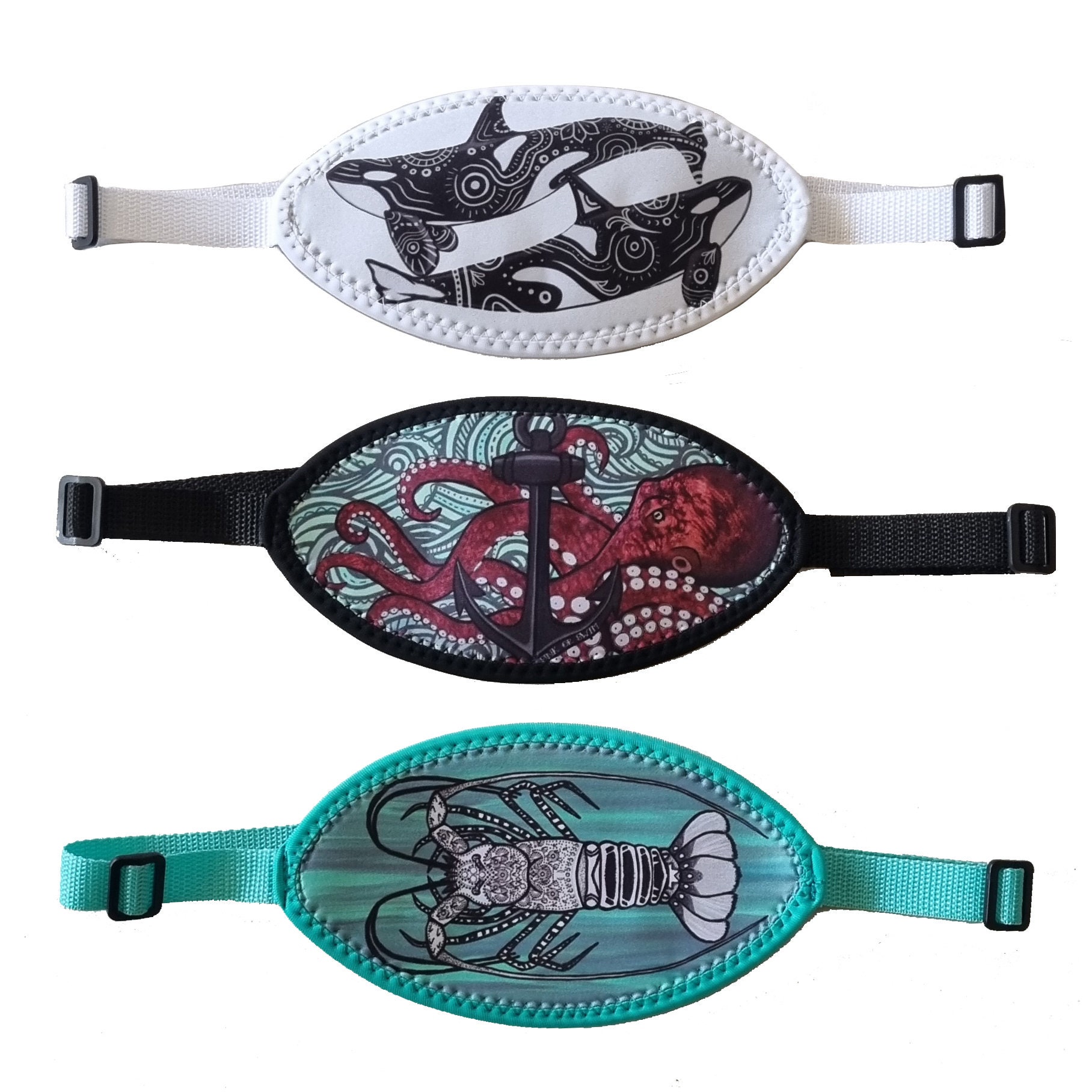 DIVING MASK STRAP Orca Scuba Mask Strap Snorkelling Mask Strap Neoprene ...