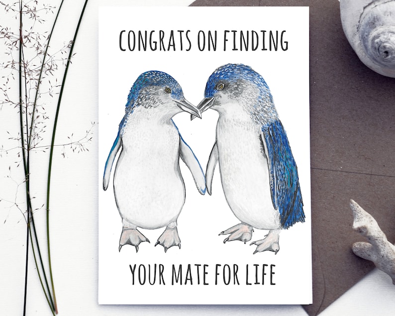 Congrats on Finding Your Mate for Life - Little Penguin Greeting Card ...