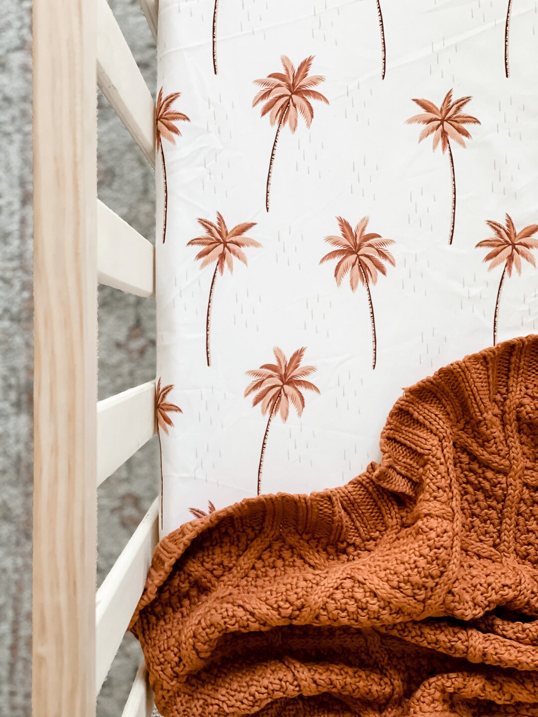 Baby Cot / Crib Fitted Sheet Palm Trees Baby Boy Girl Nursery Bedding ...