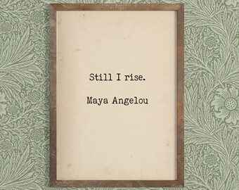Maya Angelou Poster authors Series, Writer Wall Art, Literary Quote ...