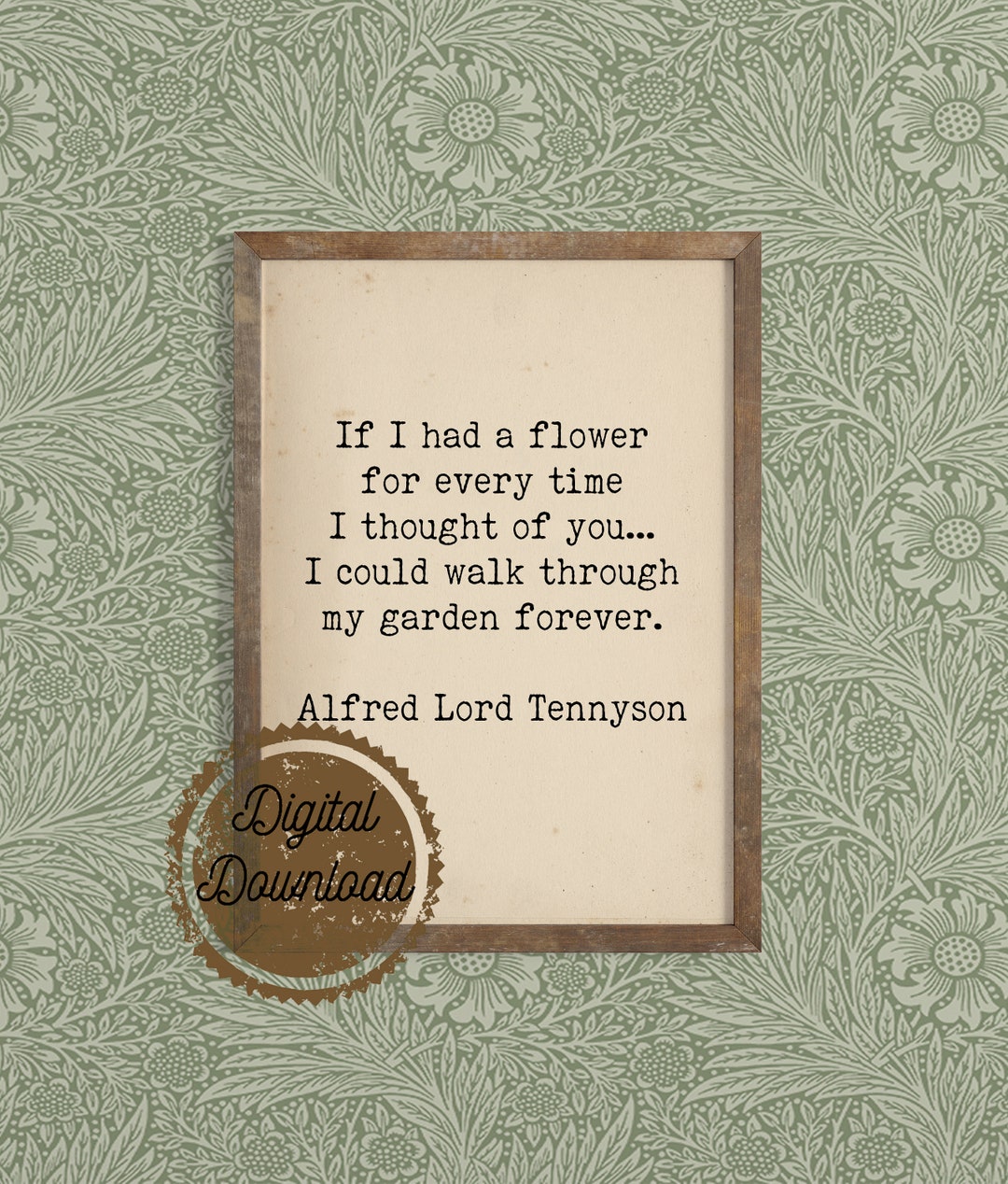 Alfred Lord Tennyson Quote Print – Romantic Poetry (digital Download ...