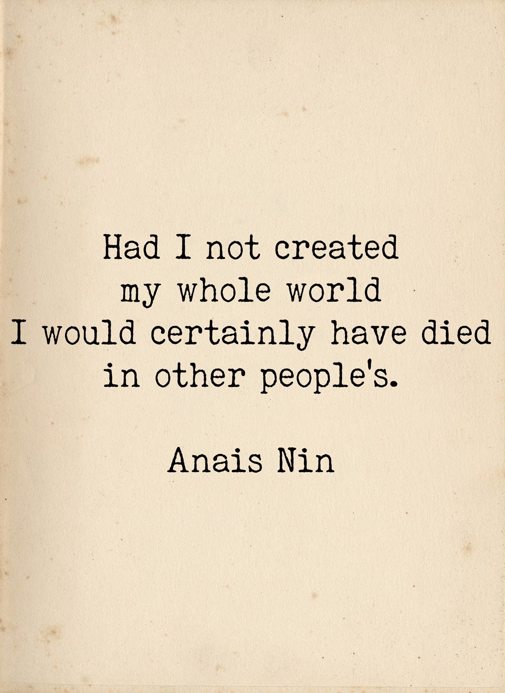 Anais Nin Quote Literary Art Quote Print 1920s Flapper - Etsy
