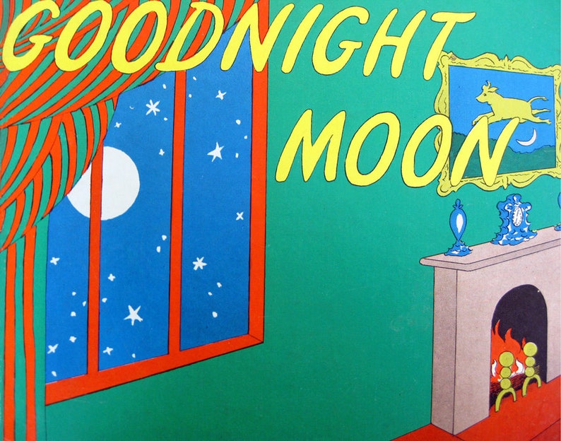 Vintage Book Cover Print Goodnight Moon | Etsy