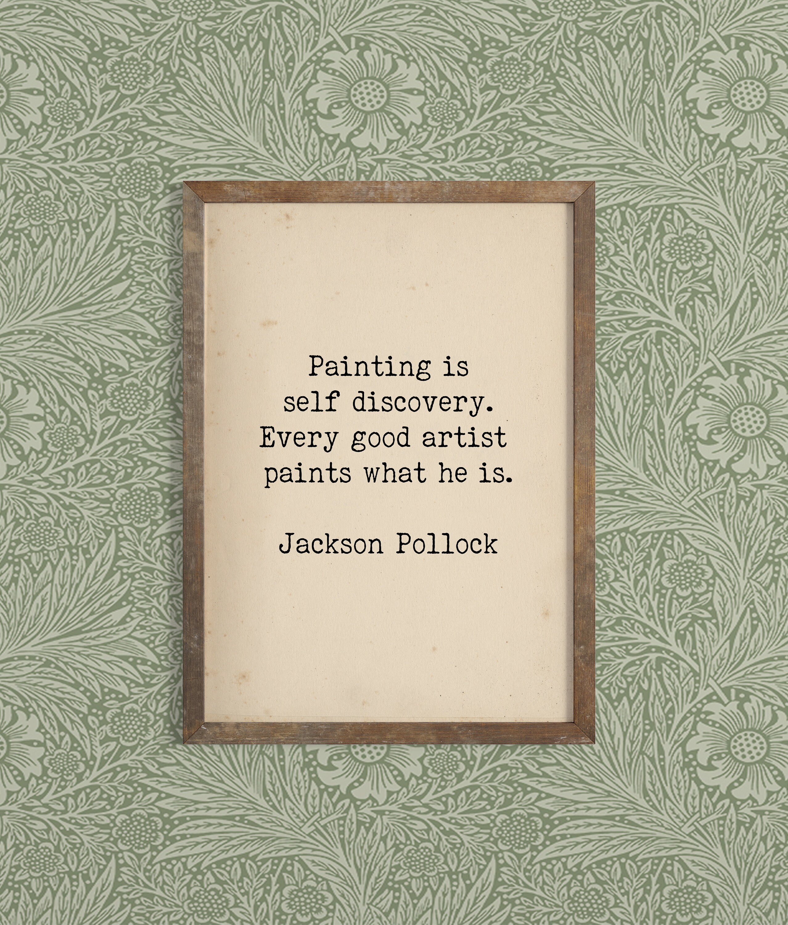 Inspirational Quote, Art Quote Print, Jackson Pollock Quote, Self ...