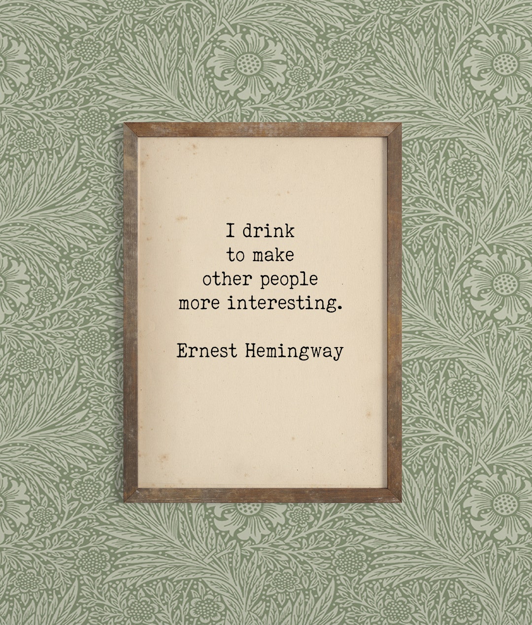 Ernest Hemingway Quote - Literary Art Quote Print - Drinking Alcohol ...