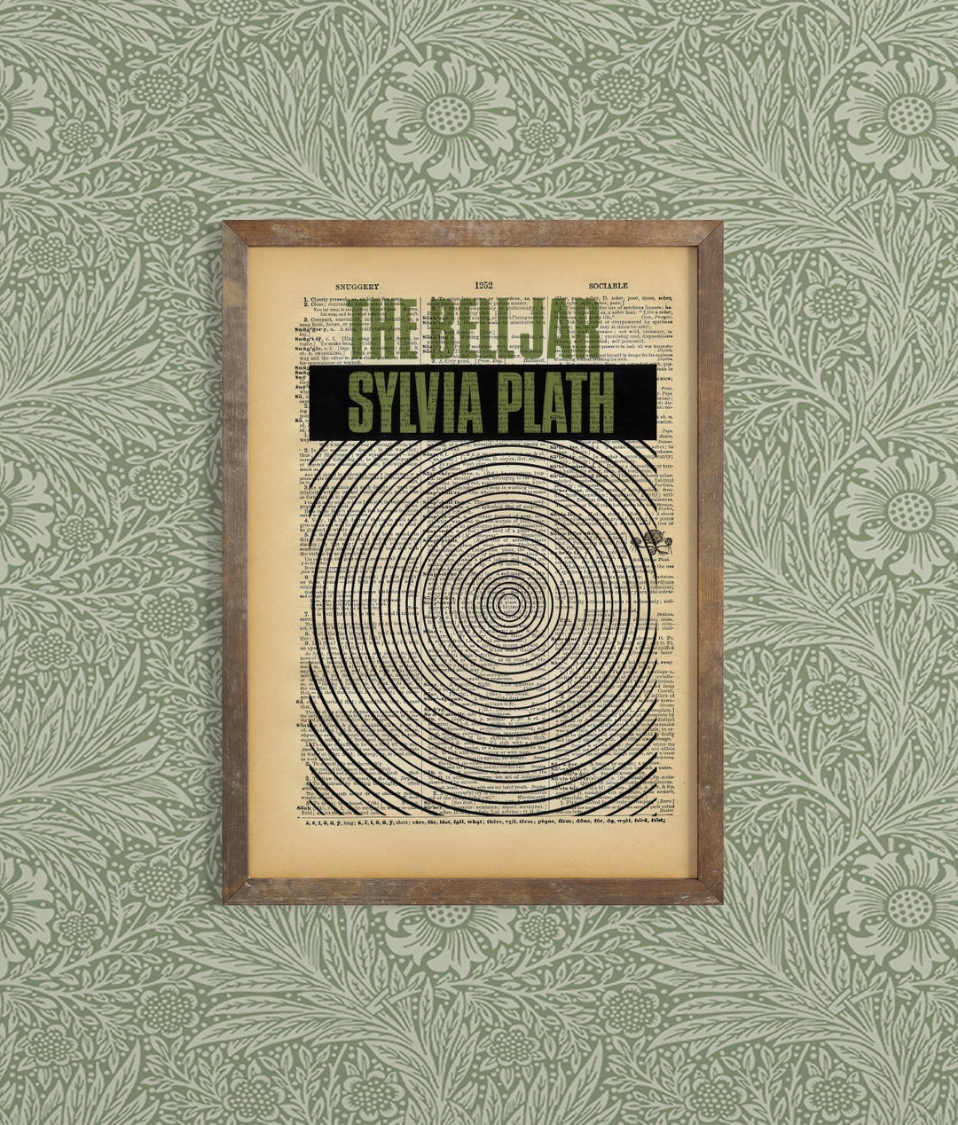 Vintage Book Cover Print "the Bell Jar" - Sylvia Plath - Classic Book ...