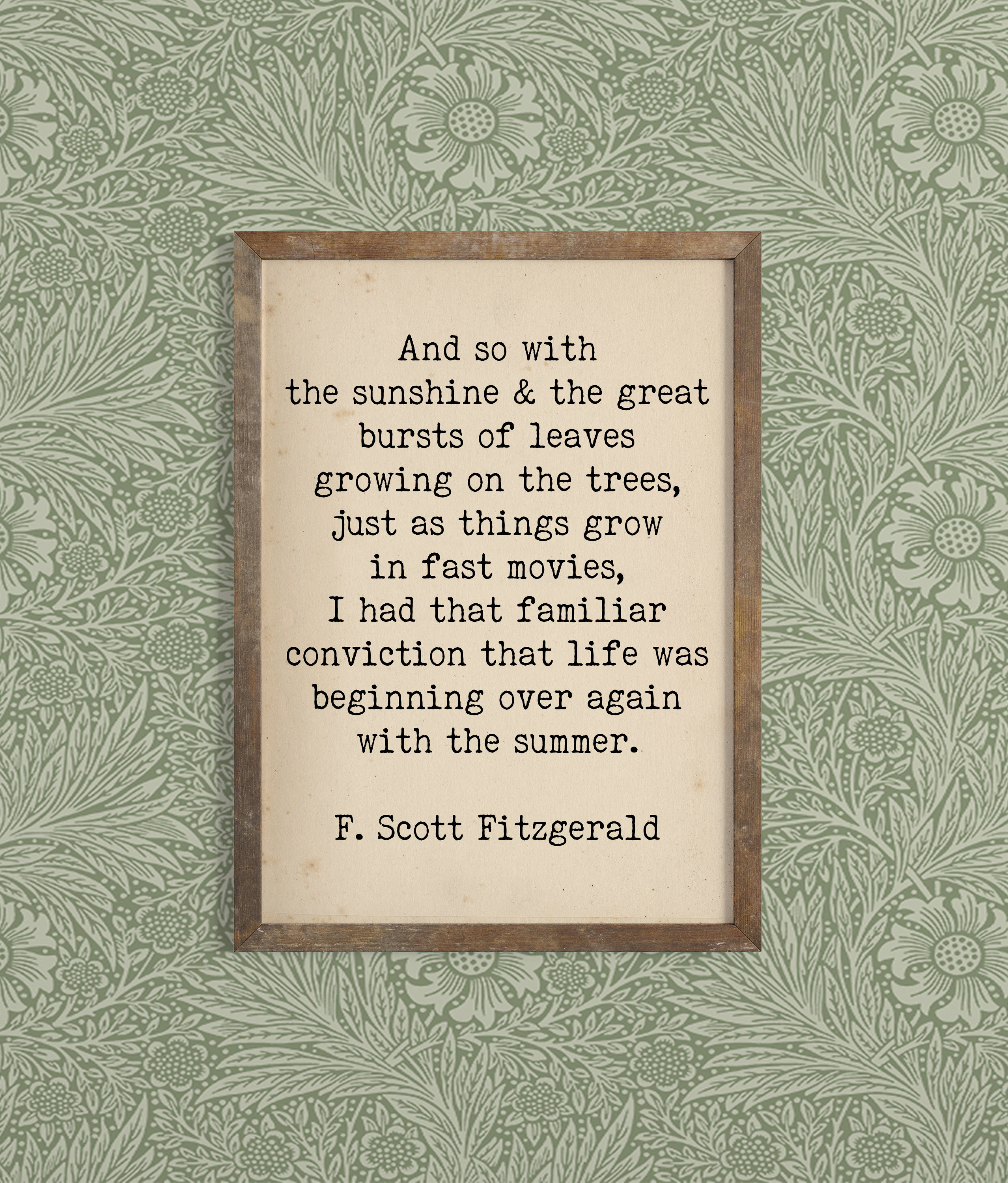 F Scott Fitzgerald Quote - Book Lover Art - Literary Art Quote Print ...