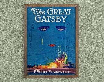 Great Gatsby Poster: F Scott Fitzgerald Book Cover Print - Etsy