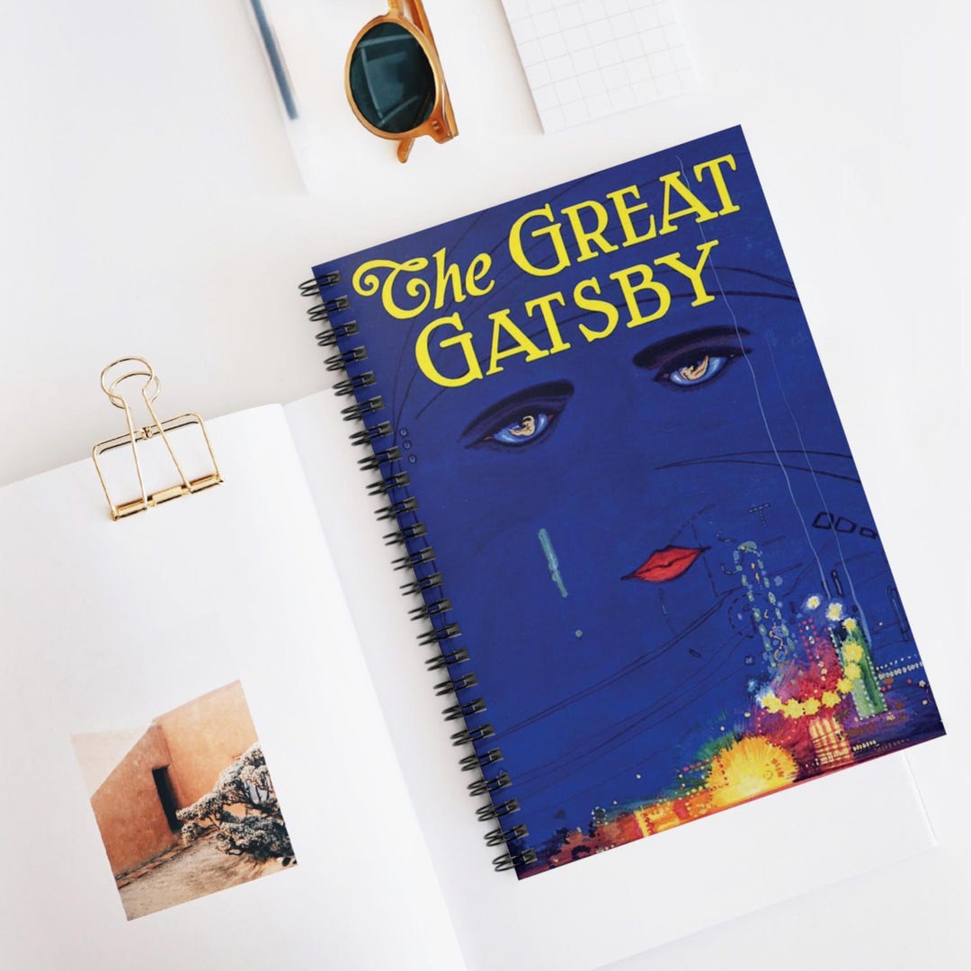 Great Gatsby Notebook - F Scott Fitzgerald Spiral Bound Book - Vintage ...