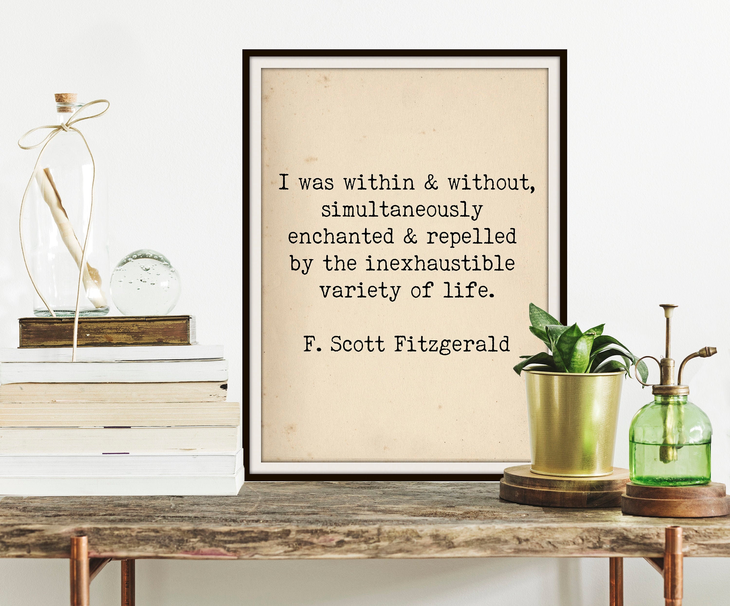 Digital Prints Prints Within and Without Framed Great Gatsby Quote by F ...