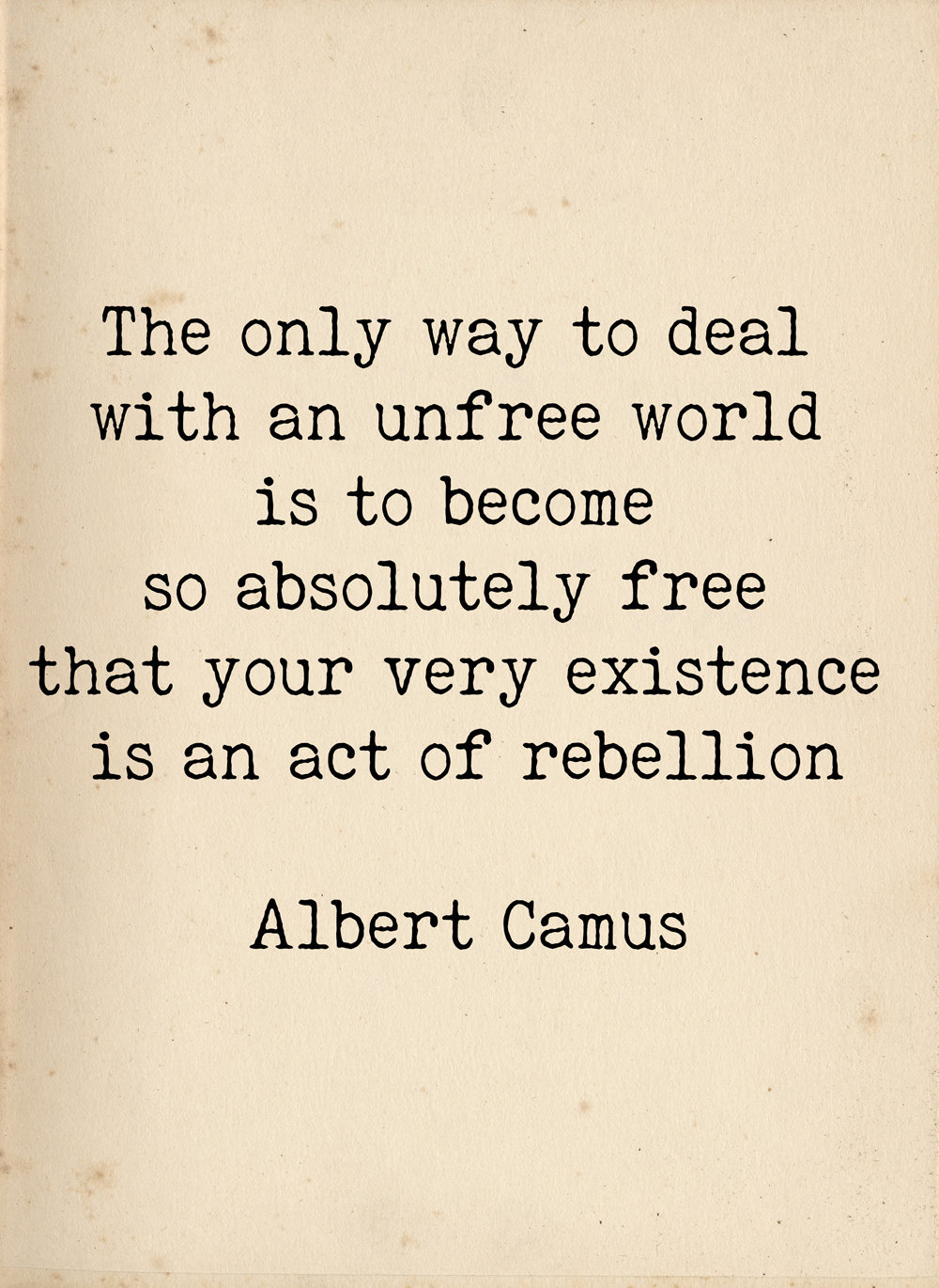 Digital Download - Albert Camus Quote - Freedom - Political Art Print ...