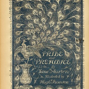 Vintage Book Cover Print "pride and Prejudice" - Jane Austen - Classic ...