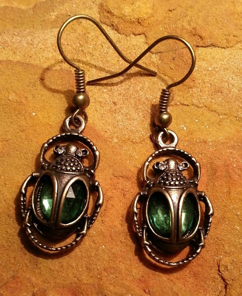 Scarab Earrings Beetle Earrings Egyptian Earrings | Etsy