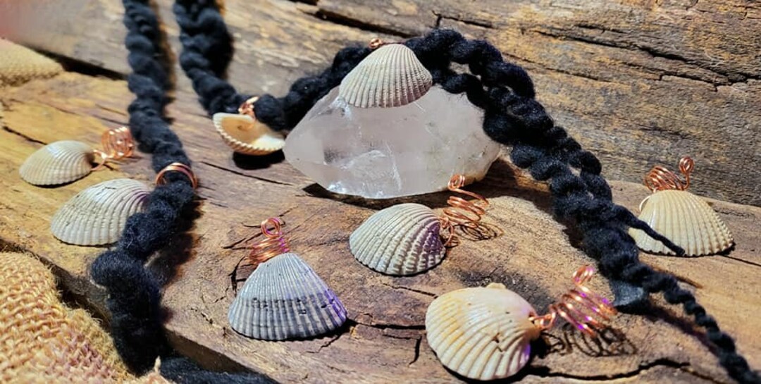Shell Hair Wrap, Shell Loc Bead, Seashell Coils, Coil Hair Bead, Loc ...