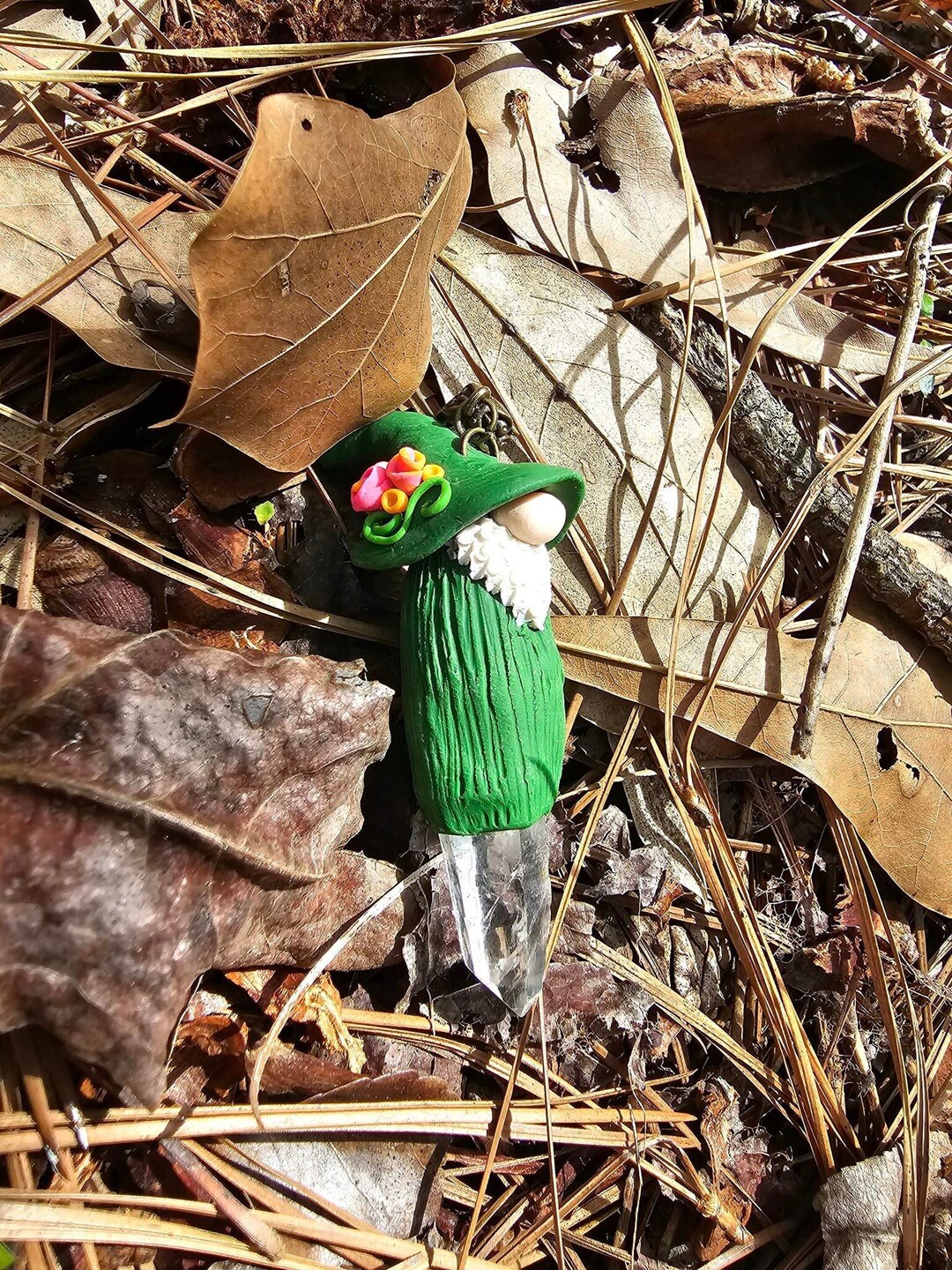 Unique Wizard Wand Pendant, Polymer Clay Crystal Pendant, Polymer Clay ...