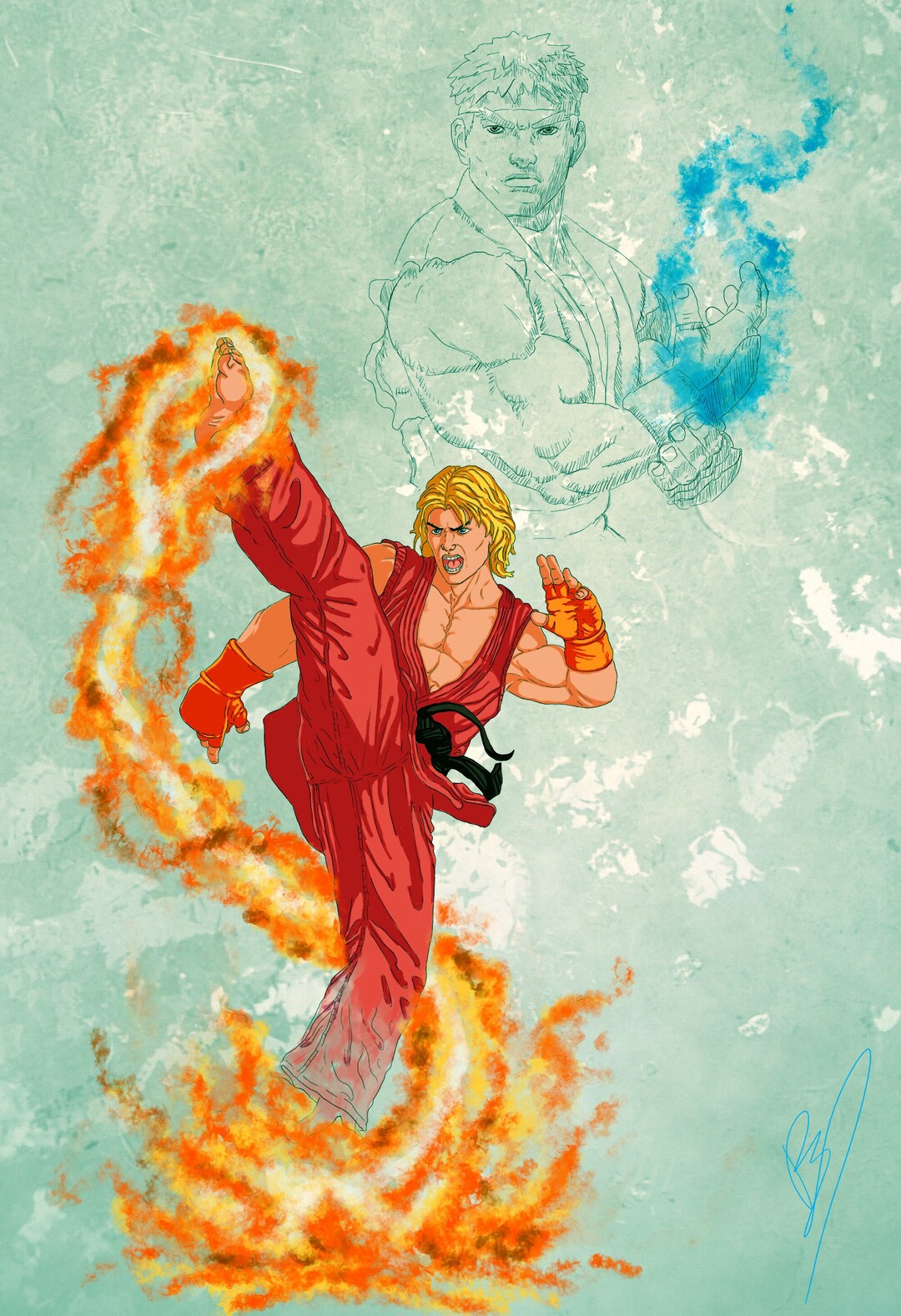 Street Fighter: Ken and Ryu Print - Etsy