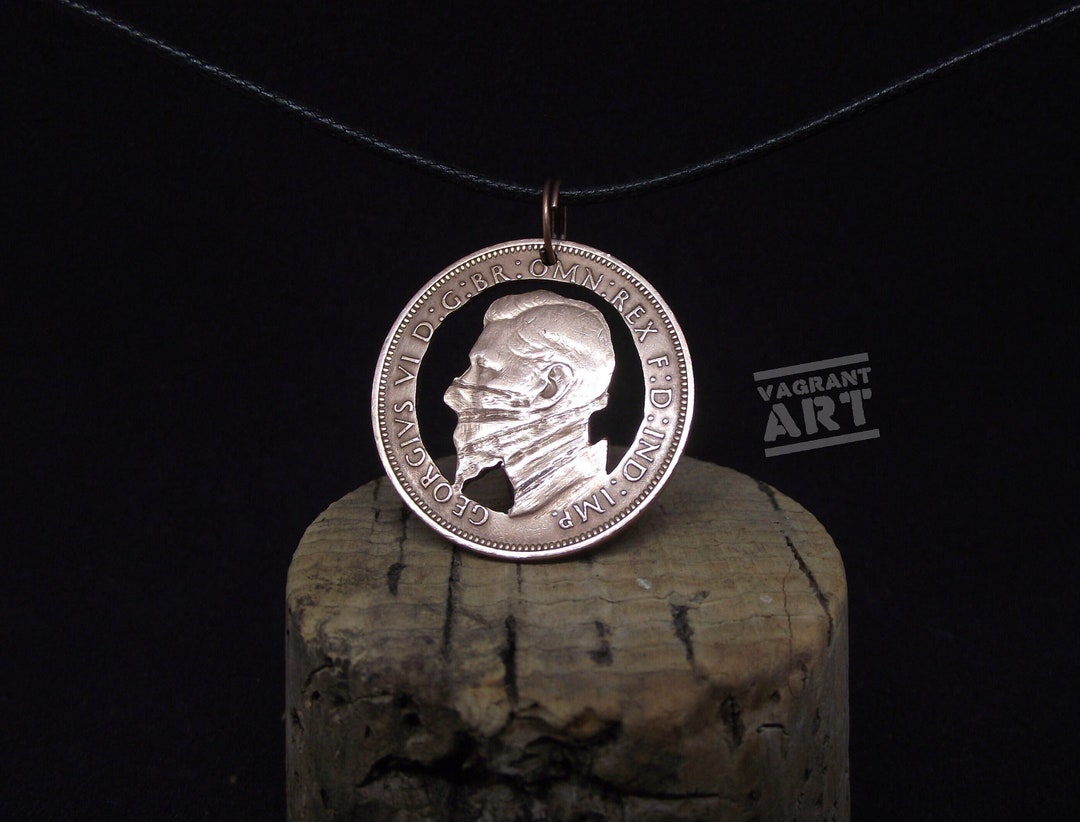 Punk Necklace, Hand Cut Coin Art, Recycled Bronze Penny - Etsy