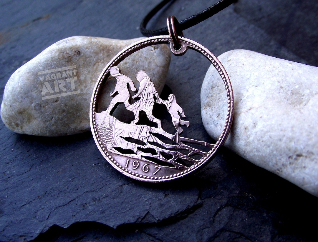 Refugees Welcome Necklace Hand Cut From a 1967 British Penny - Etsy