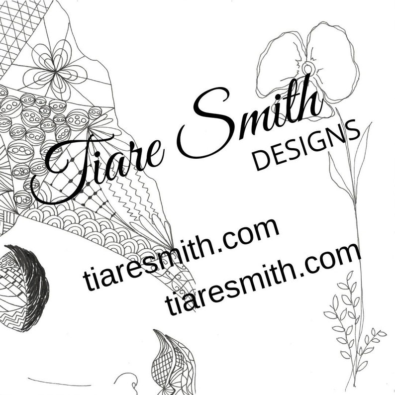 Zen Sassy Girl Adult Coloring Pages, Instant Download Downloadable ...