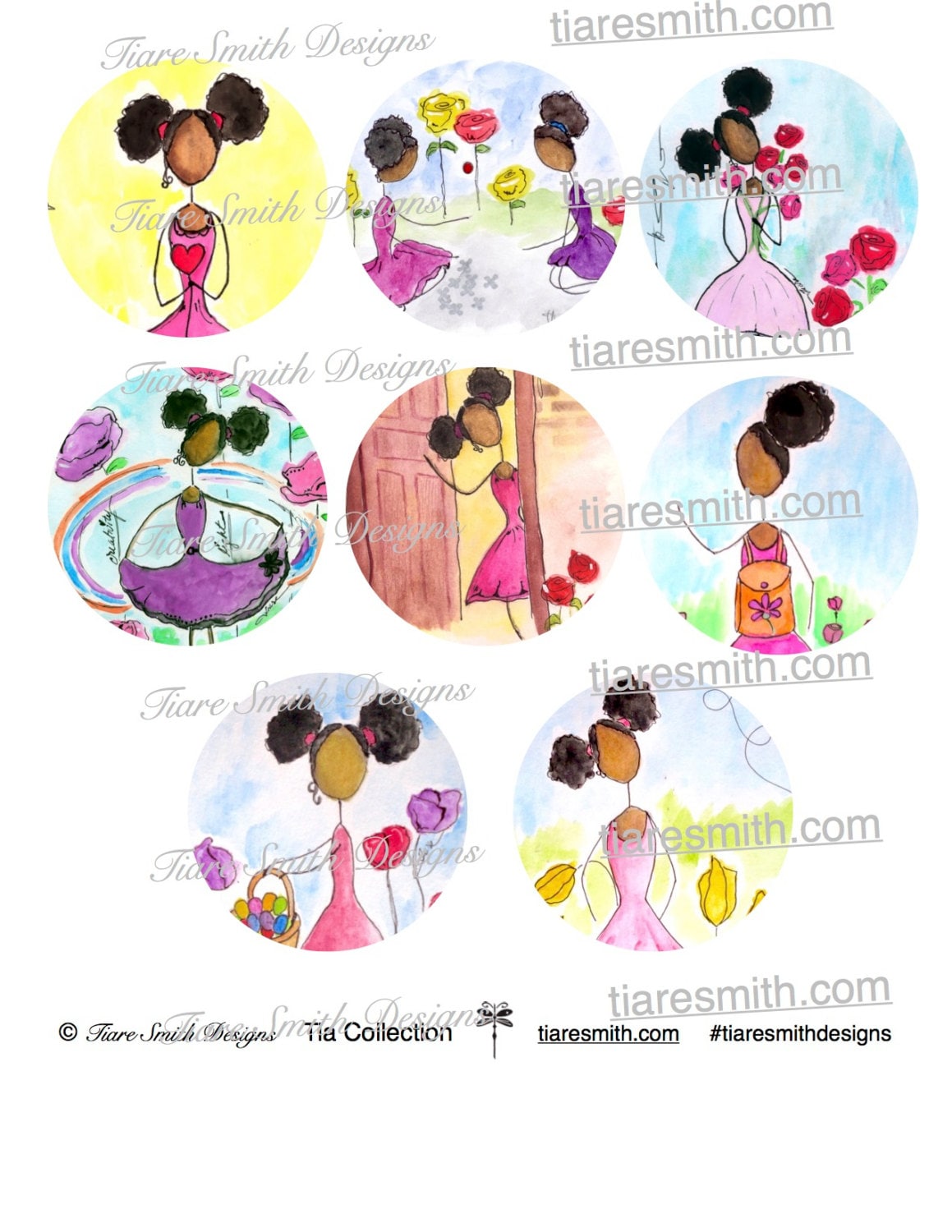 Tia Collection Printable, JPG/PDF Sticker Sheet, Collage Sheet, Planner ...