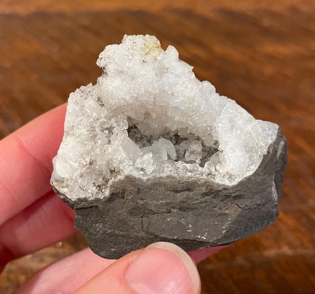 Natural Quartz on Limestone Matrix, Unbleached Partial Quartz Geode ...