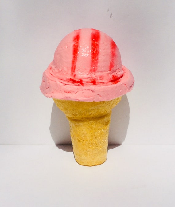 Strawberry Ice Cream Cone Strawberry Ice Cream Woo & Locke - Etsy