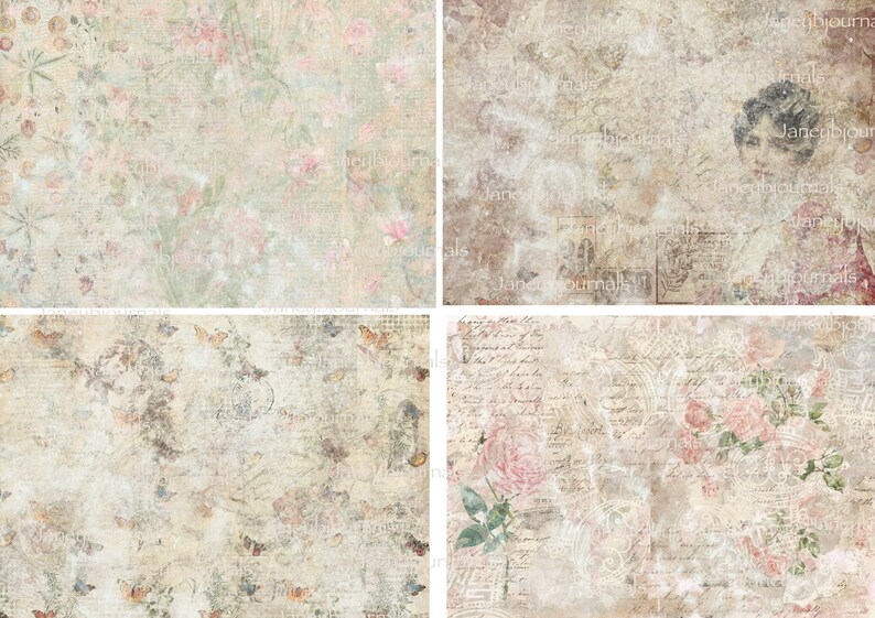 Junk Journal Collage Set28 Pages Papers and Ephemera | Etsy UK