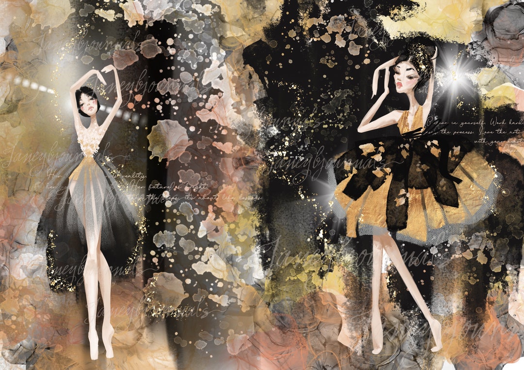 Shadow Dance, a Printable Junk Journal Kit, Digital Download Paper and ...