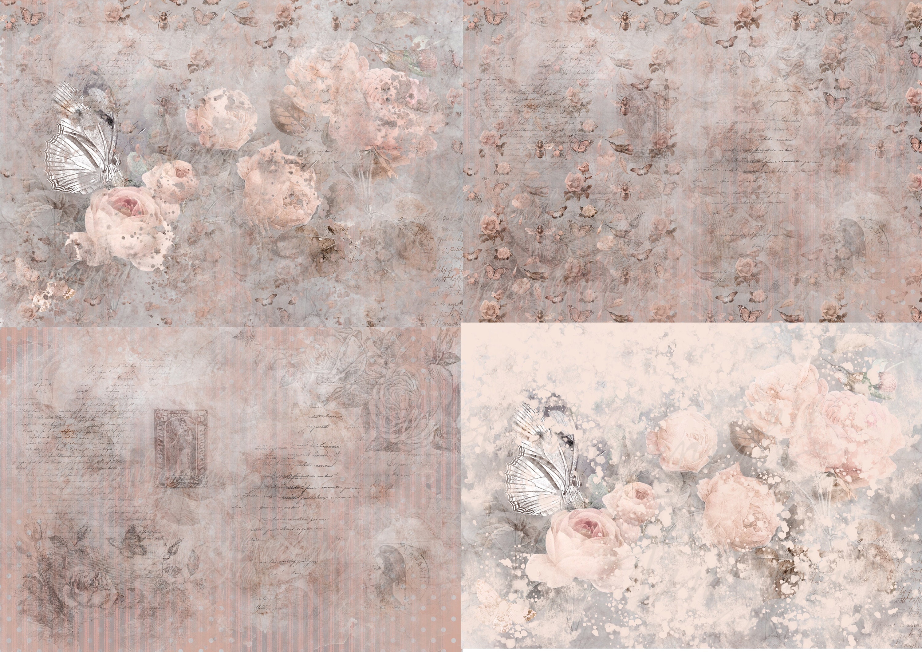 Floras Secret Companion Papers Junk Journal Backing Papers - Etsy UK