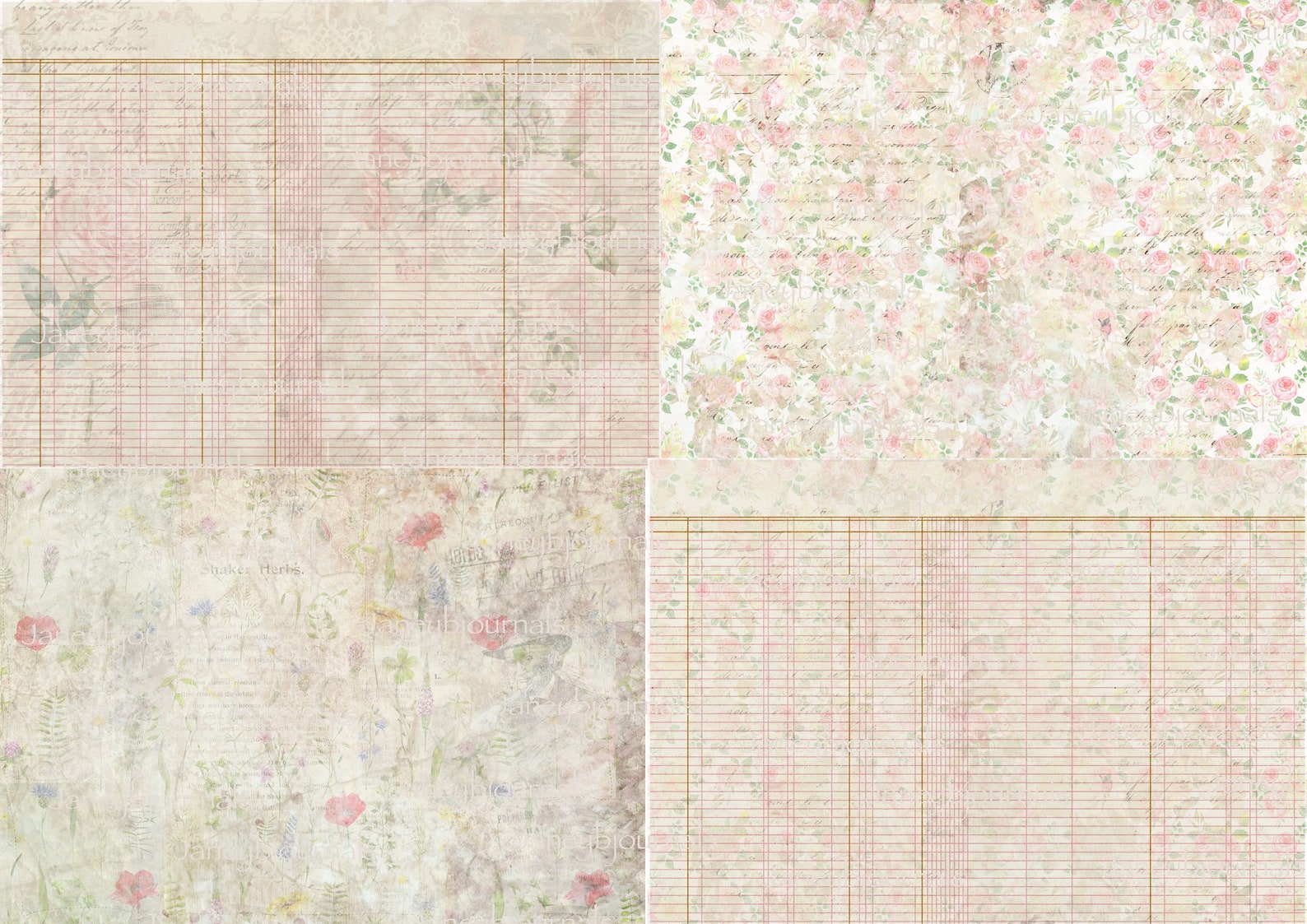 Junk Journal Collage Set28 Pages Papers and Ephemera - Etsy UK