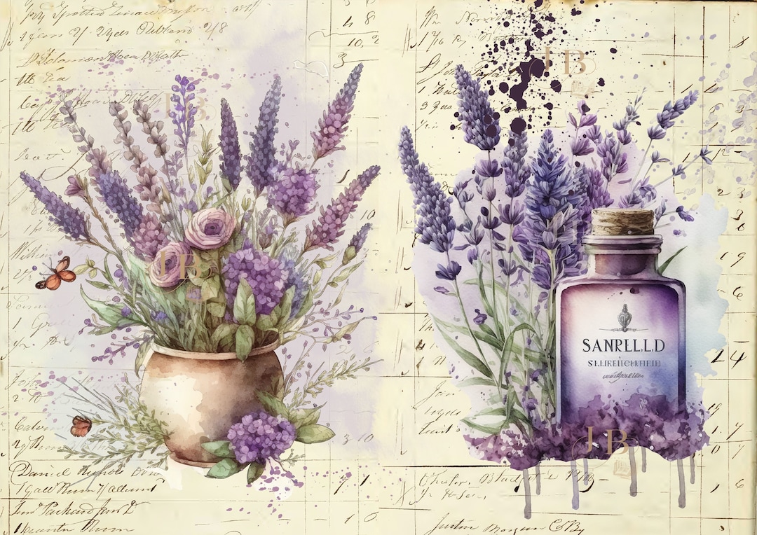 Lady Lavender, a Beautiful Junk Journal Printable Kit, Paper and ...