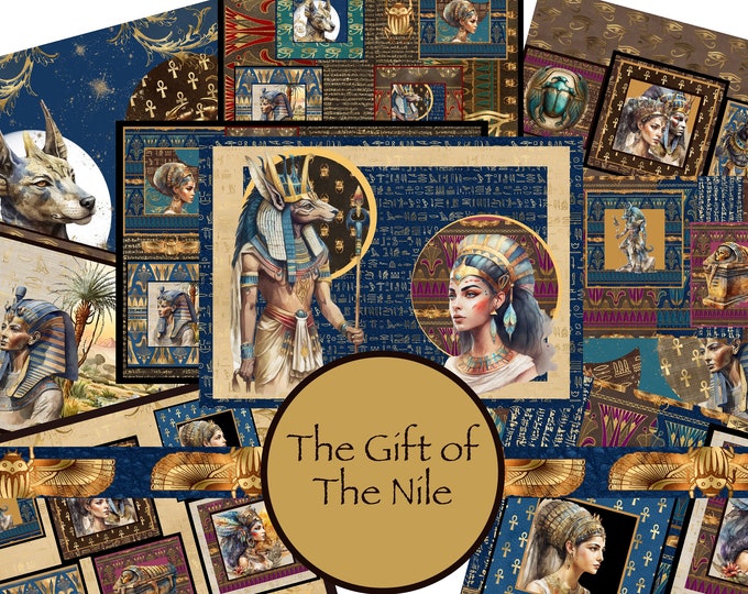 Gift of the Nile, a Printable Junk Journal Kit, Egyptian Themed Paper ...