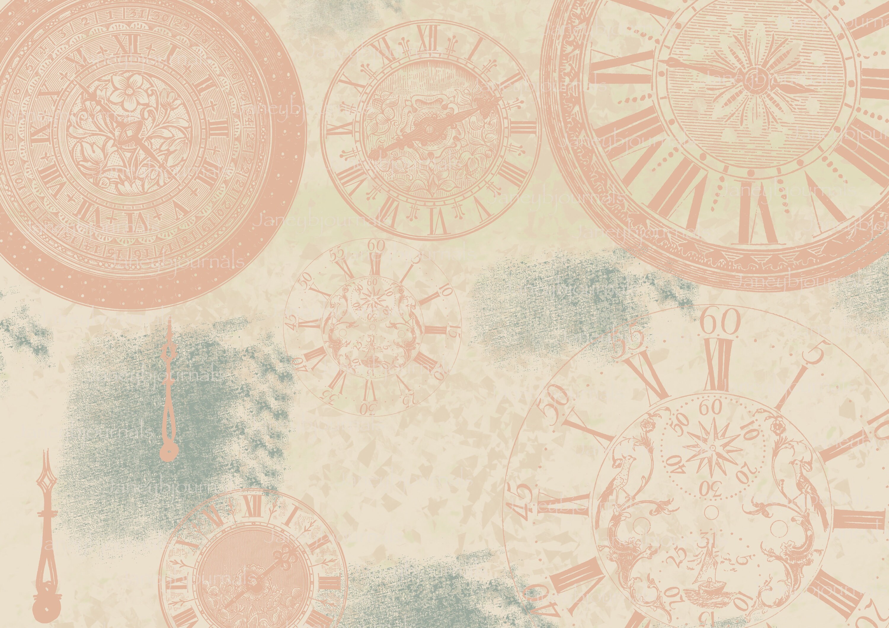 Junk Journal Printable Kit Time Clocks Vintage Pink - Etsy