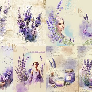 Lady Lavender, a Beautiful Junk Journal Printable Kit, Paper and ...