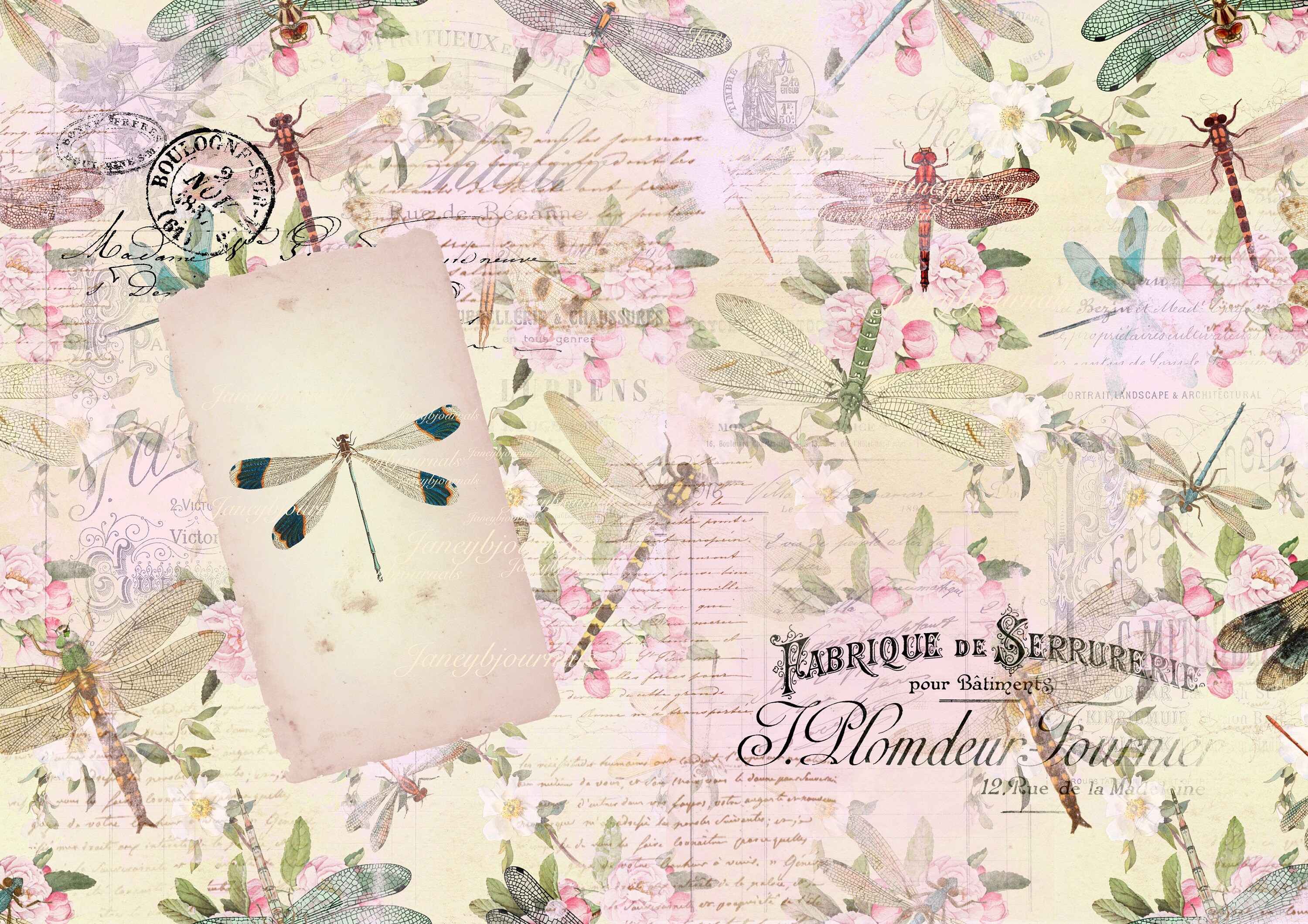 Paper & Party Supplies paper and ephemera printable junk journal kit 22 pages digital download ...