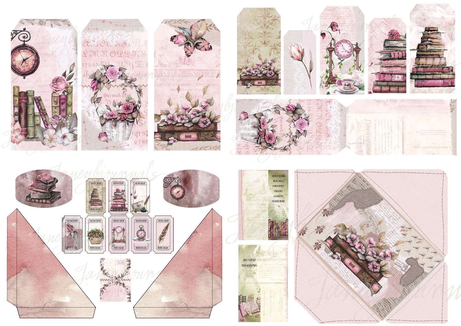 Beautiful Junk Journal Printable Kit, A Book is a Dream You Hold in ...
