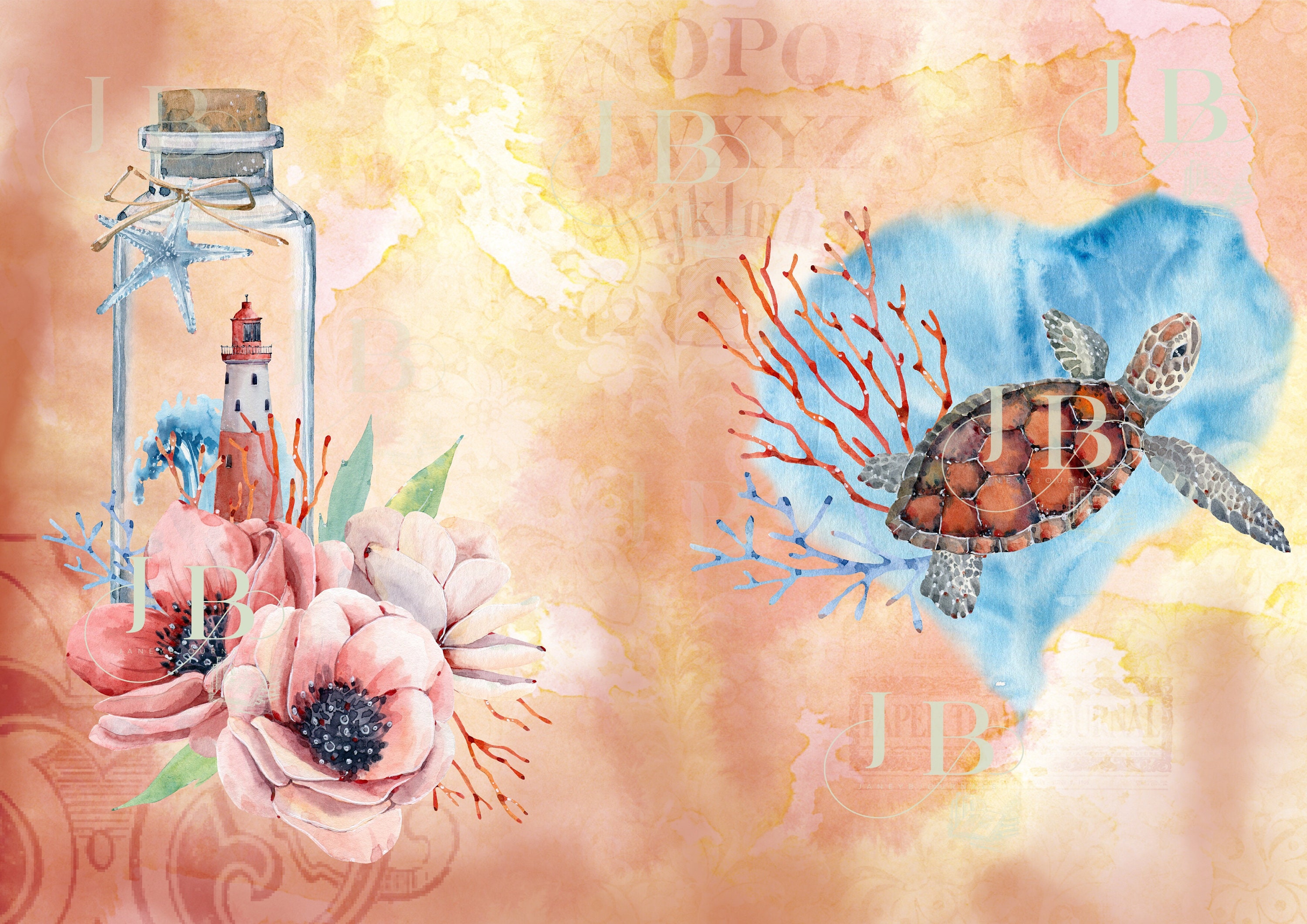 Seaglass a Beautiful Ocean Themed Junk Journal Kit to Print - Etsy